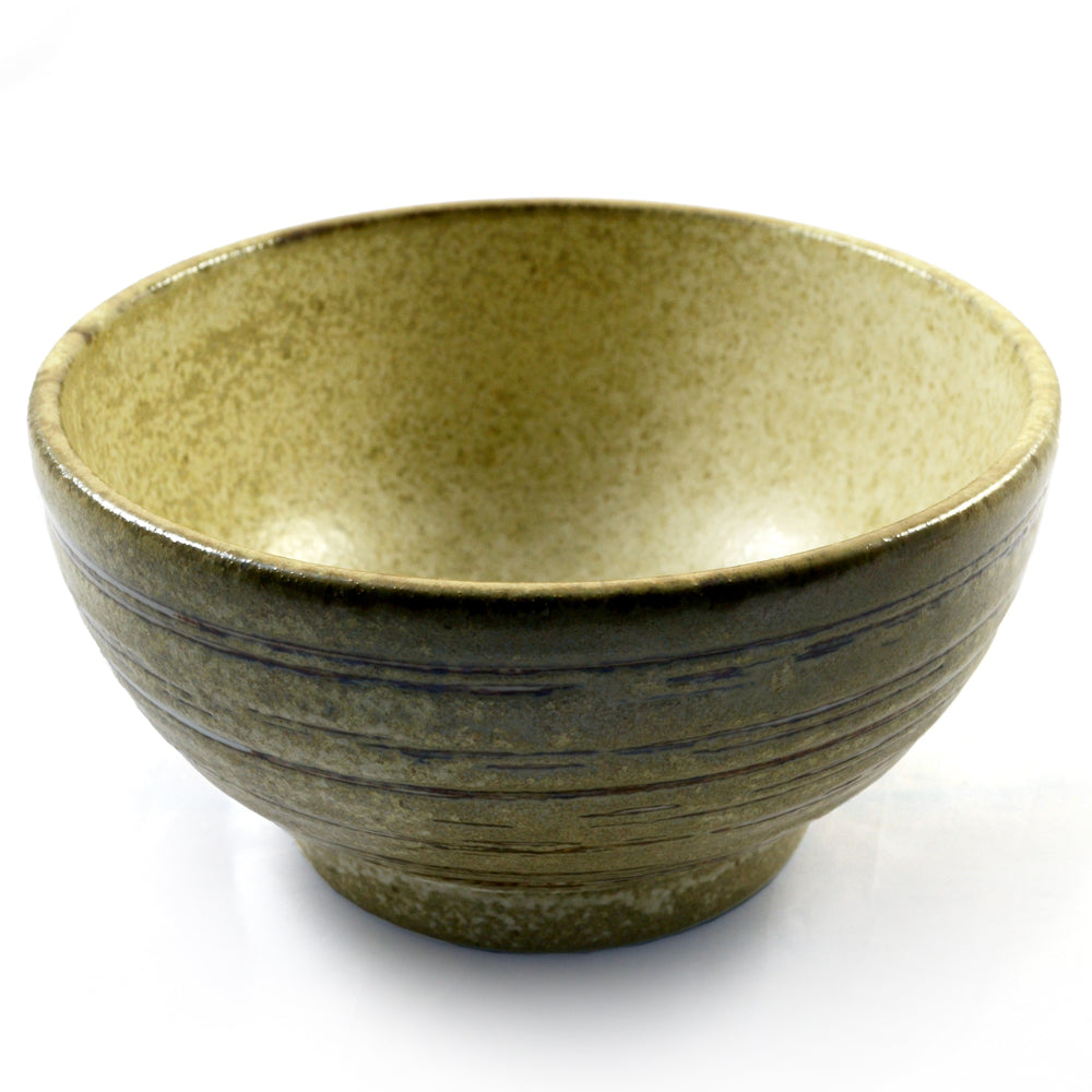 Japanese Noodle Bowl - Beige Glazed Ceramic Rice Bowl – zen minded